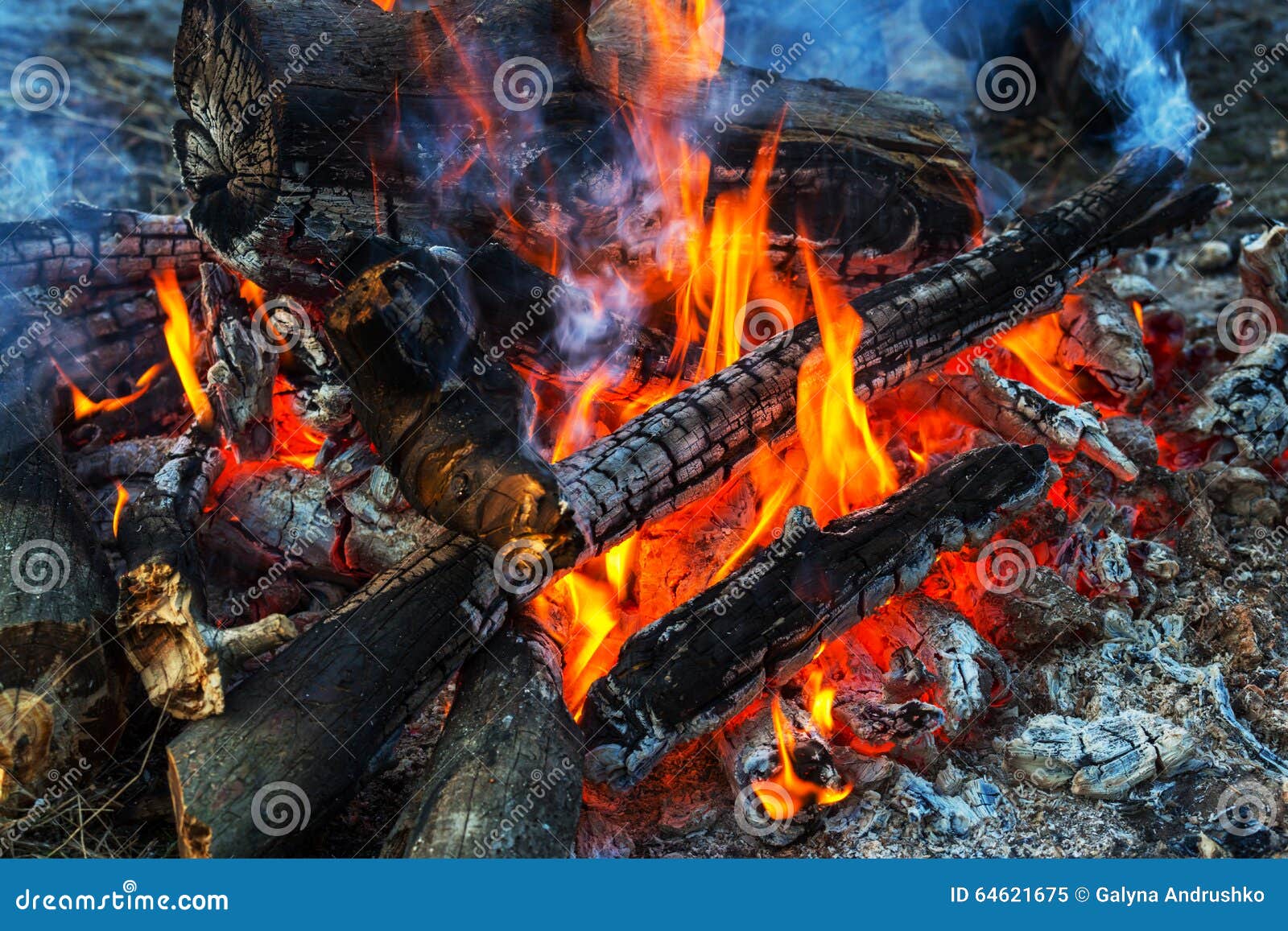 Campfire stock image. Image of campfire, fiery, coals - 64621675