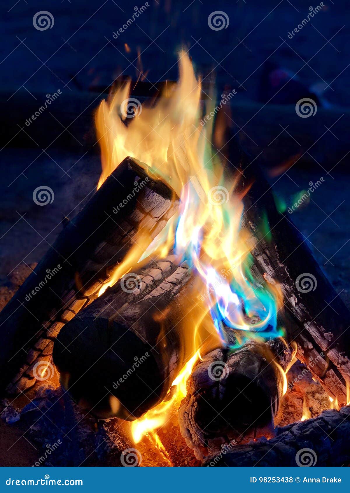 Campfire stock photo. Image of outdoor, summer, flames - 98253438
