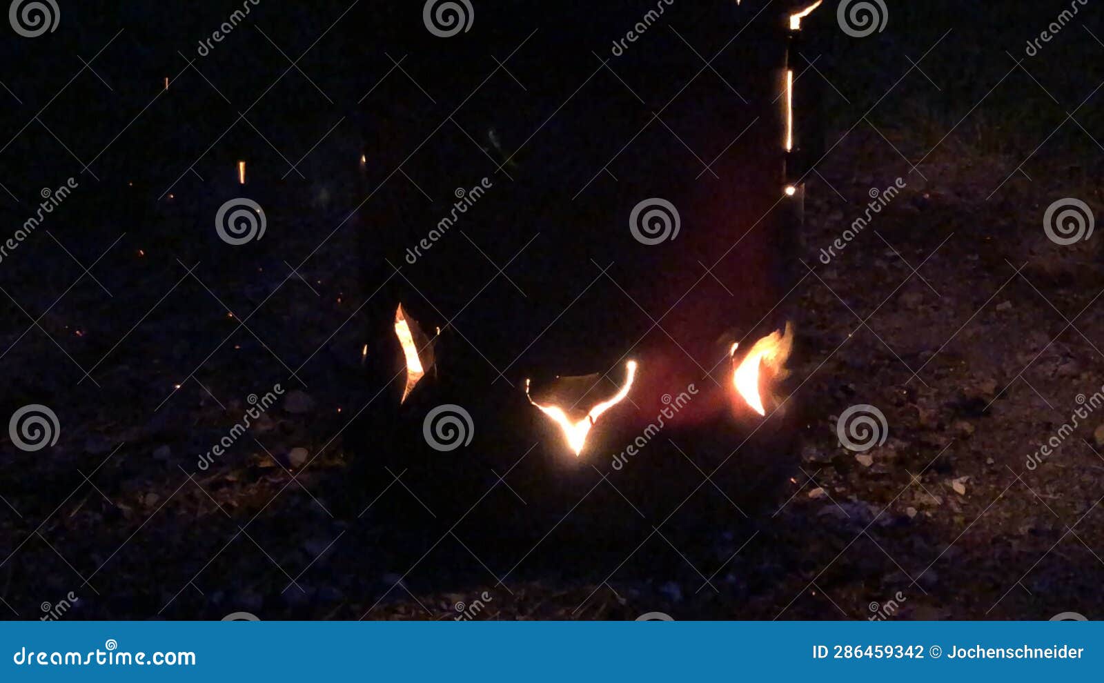 Campfire in a Fire Barrel at Night Stock Footage - Video of high, dark ...