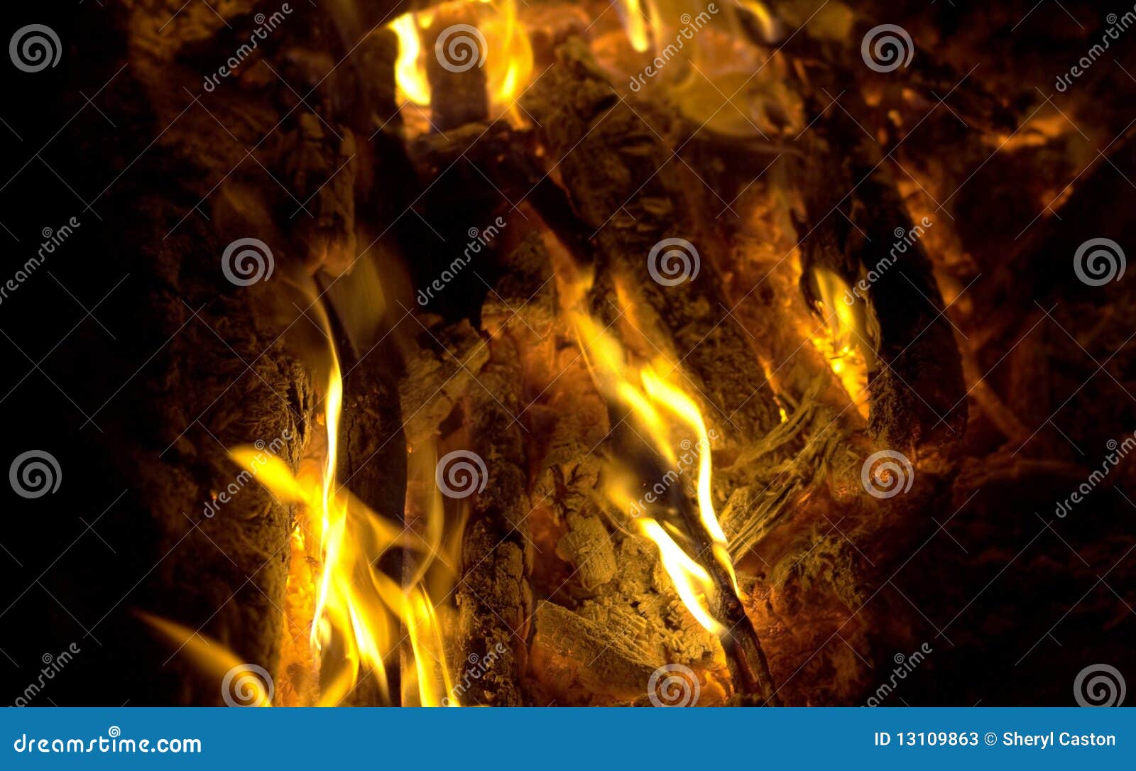 Flames Flaring Up On The Hot Plate With Sausages And Onions Stock Image ...