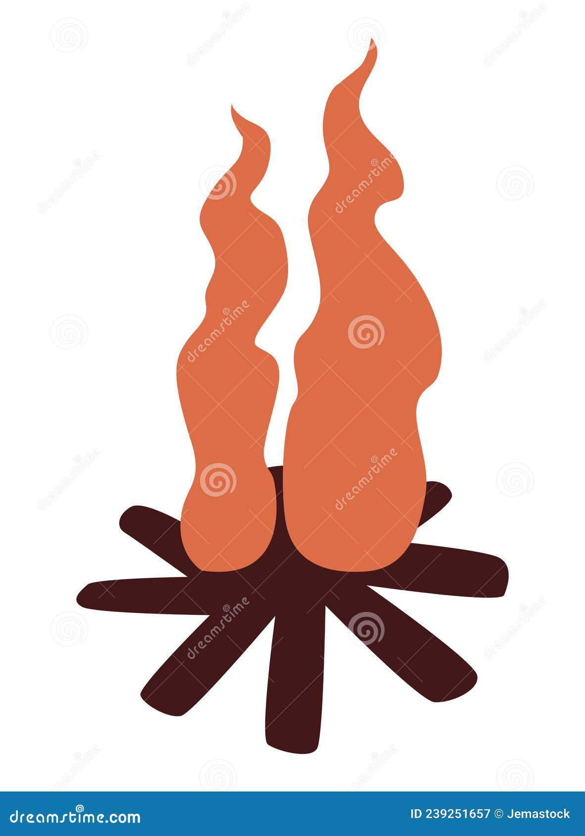 Campfire flame icon stock vector. Illustration of nature - 239251657