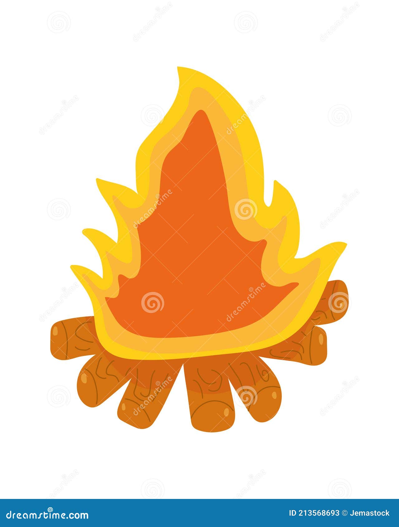 Campfire flame icon stock vector. Illustration of hiking - 213568693
