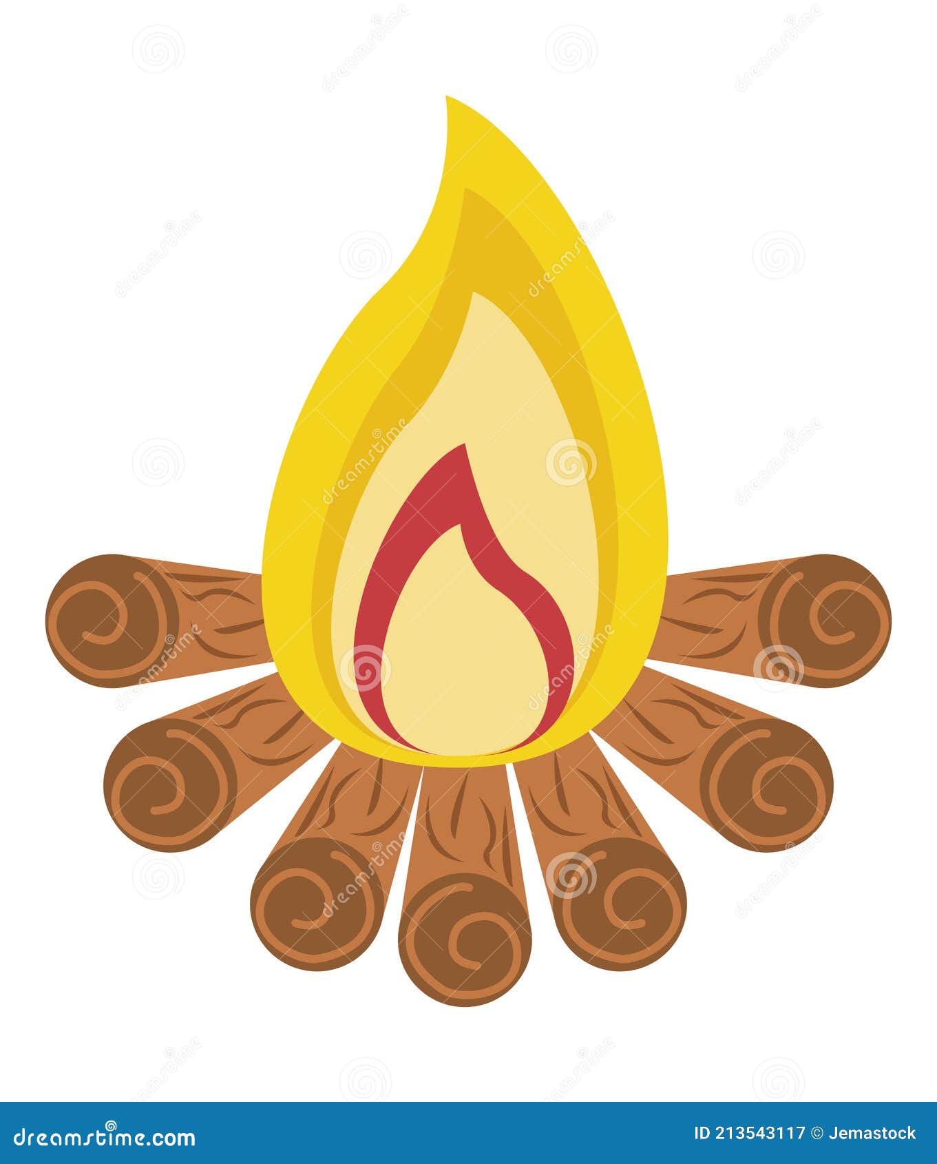 Campfire flame icon stock vector. Illustration of warm - 213543117