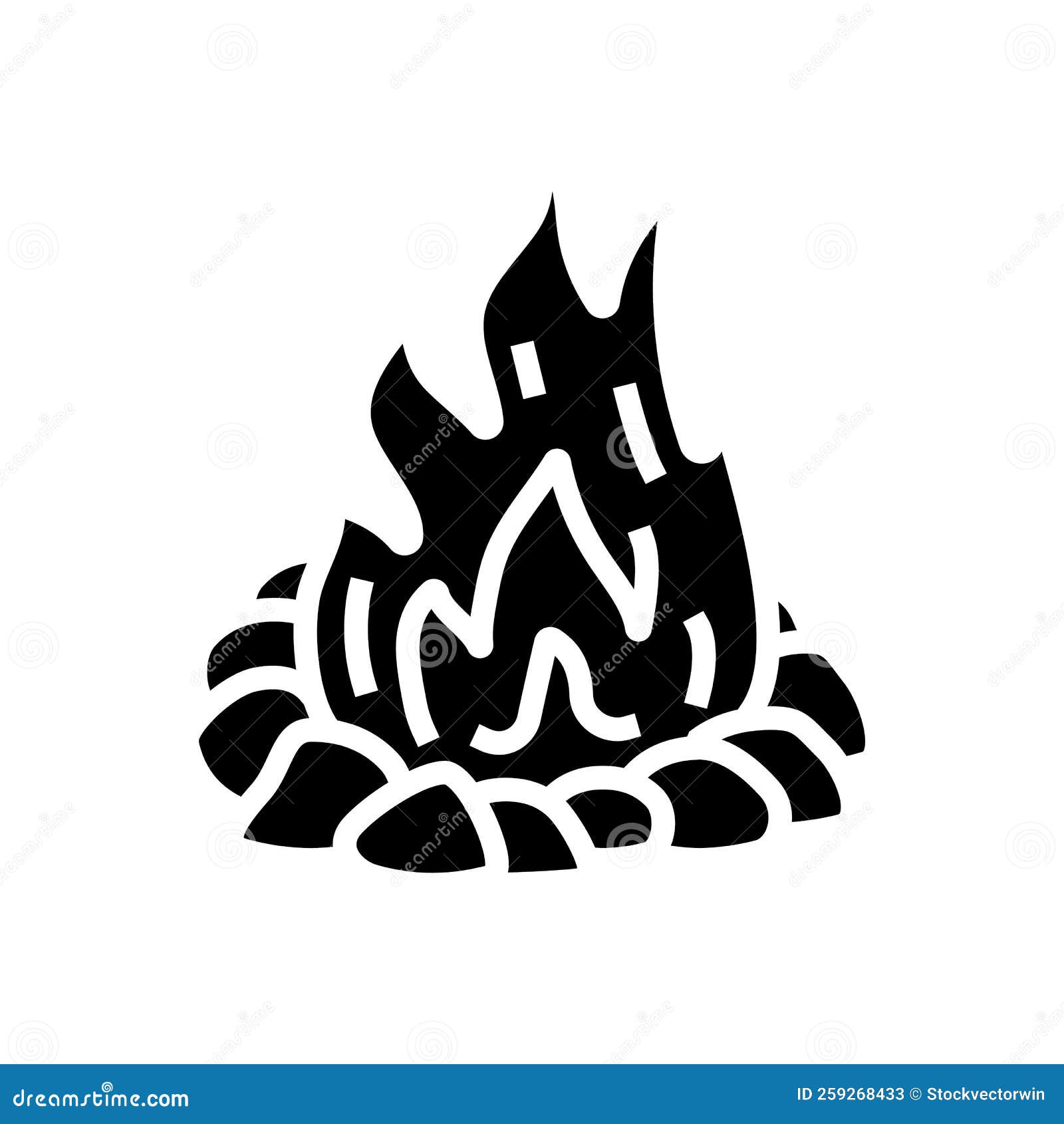 Campfire Glyph Icon Vector Illustration Stock Vector - Illustration of ...