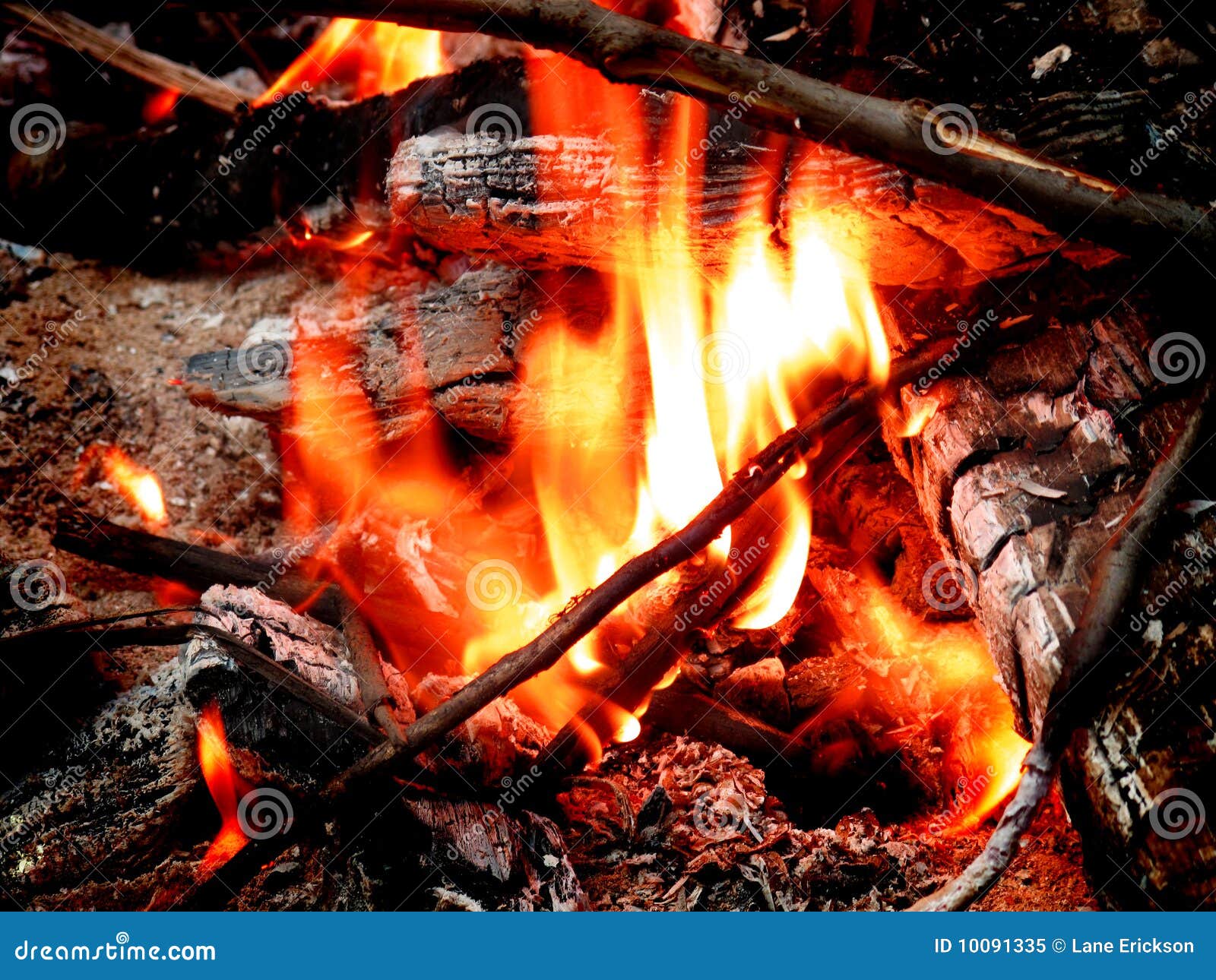 Campfire with Hot Coals stock image. Image of coal, fire - 10091335