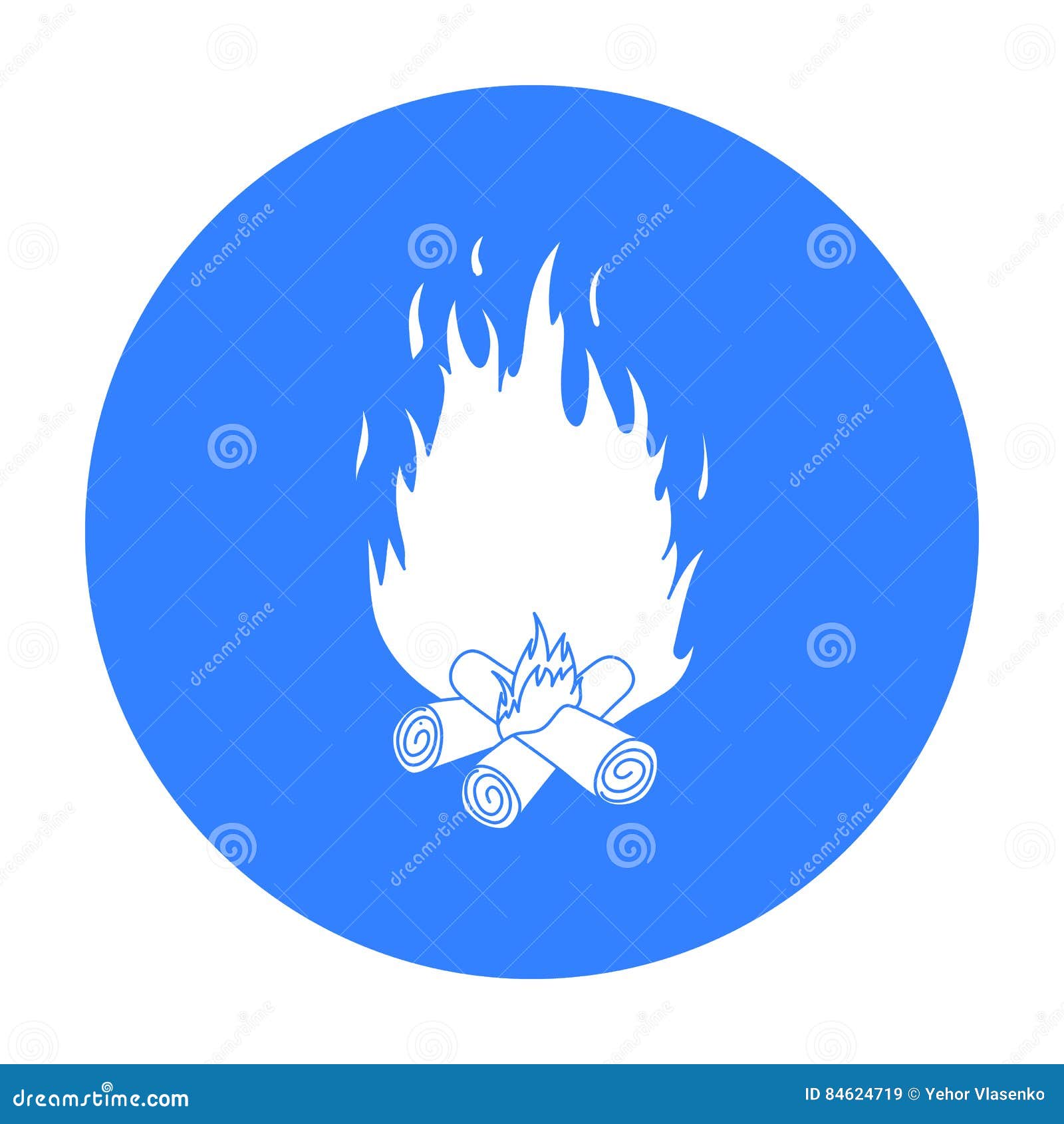 Campfire Icon in Black Style Isolated on White Background. Light Source ...