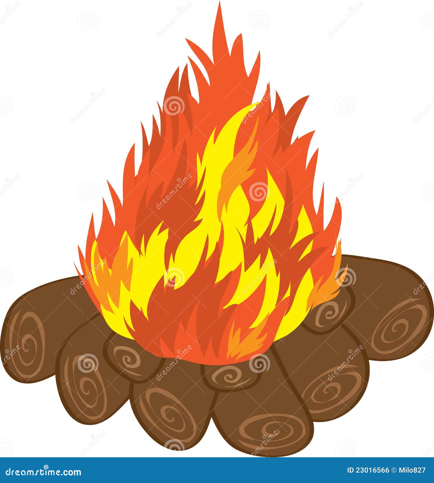 Campfire Isolated stock illustration. Illustration of evening - 23016566