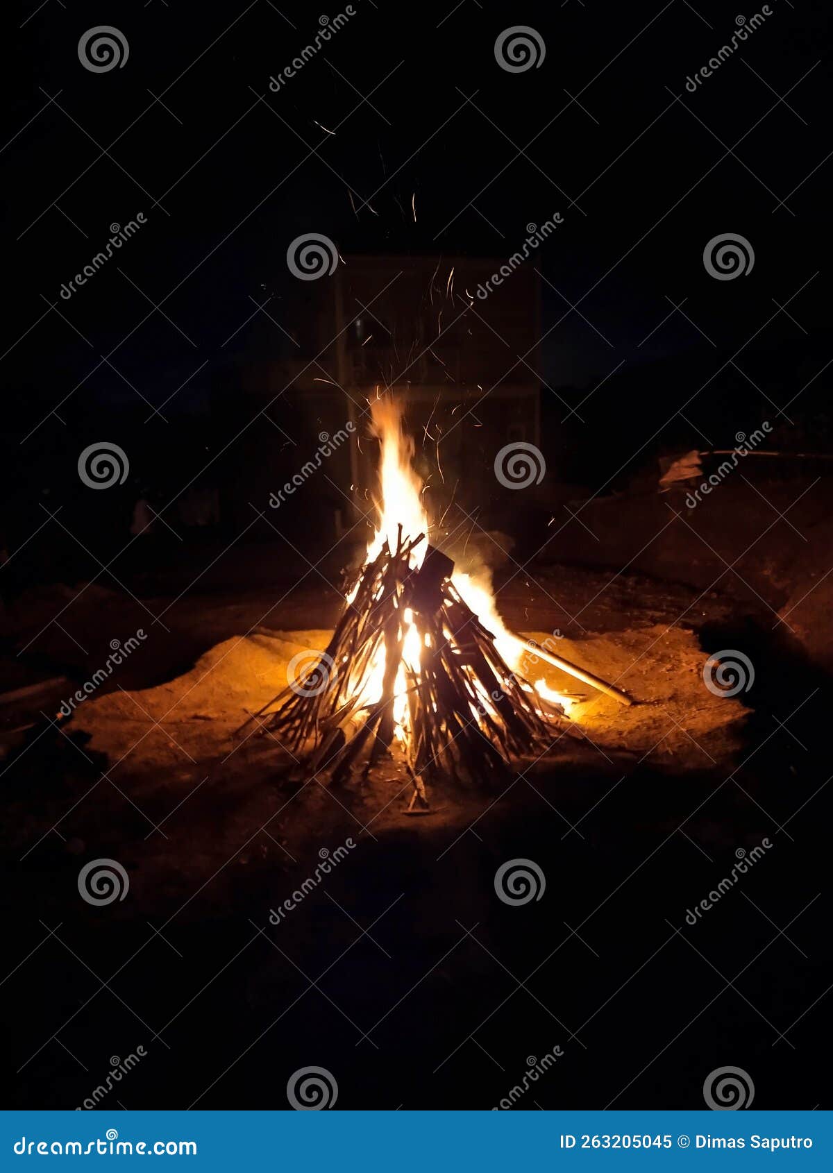 Campfire of live stock image. Image of live, night, dark - 263205045