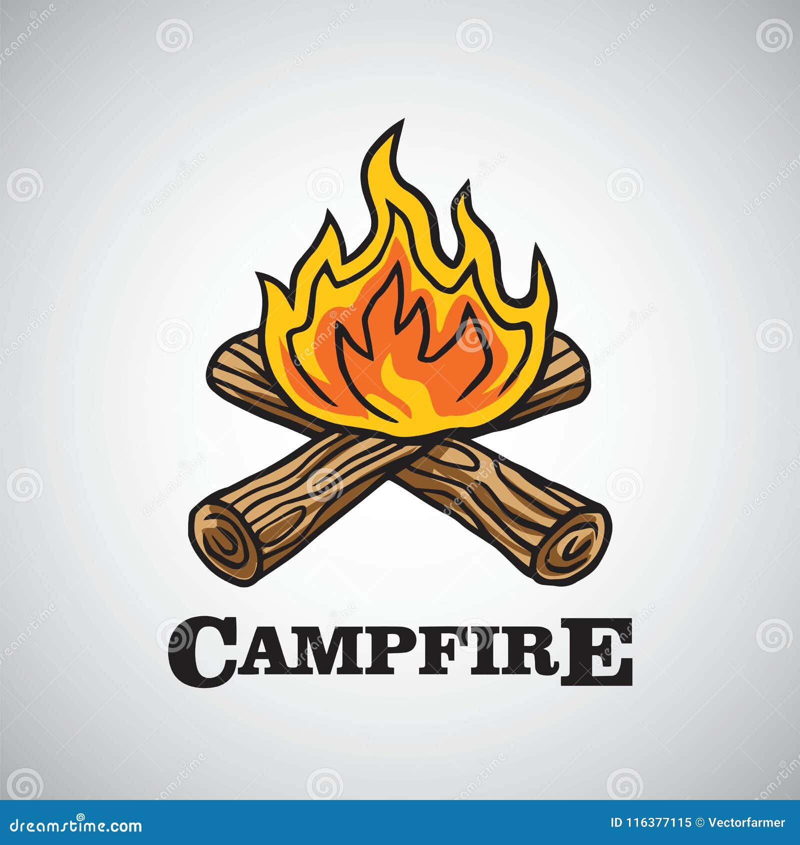 Campfire Logo Dssign Vector Stock Vector - Illustration of mountain ...