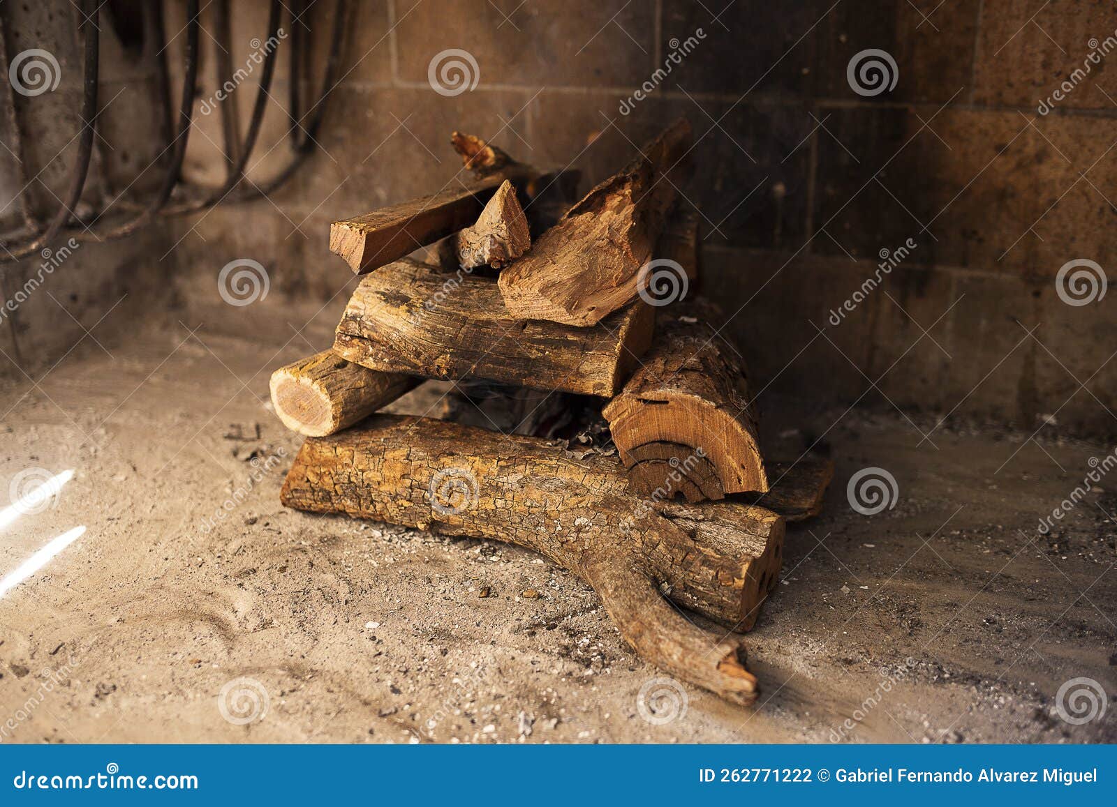 Campfire Logs Arranged Vertically To Be Lit Stock Photo - Image of ...