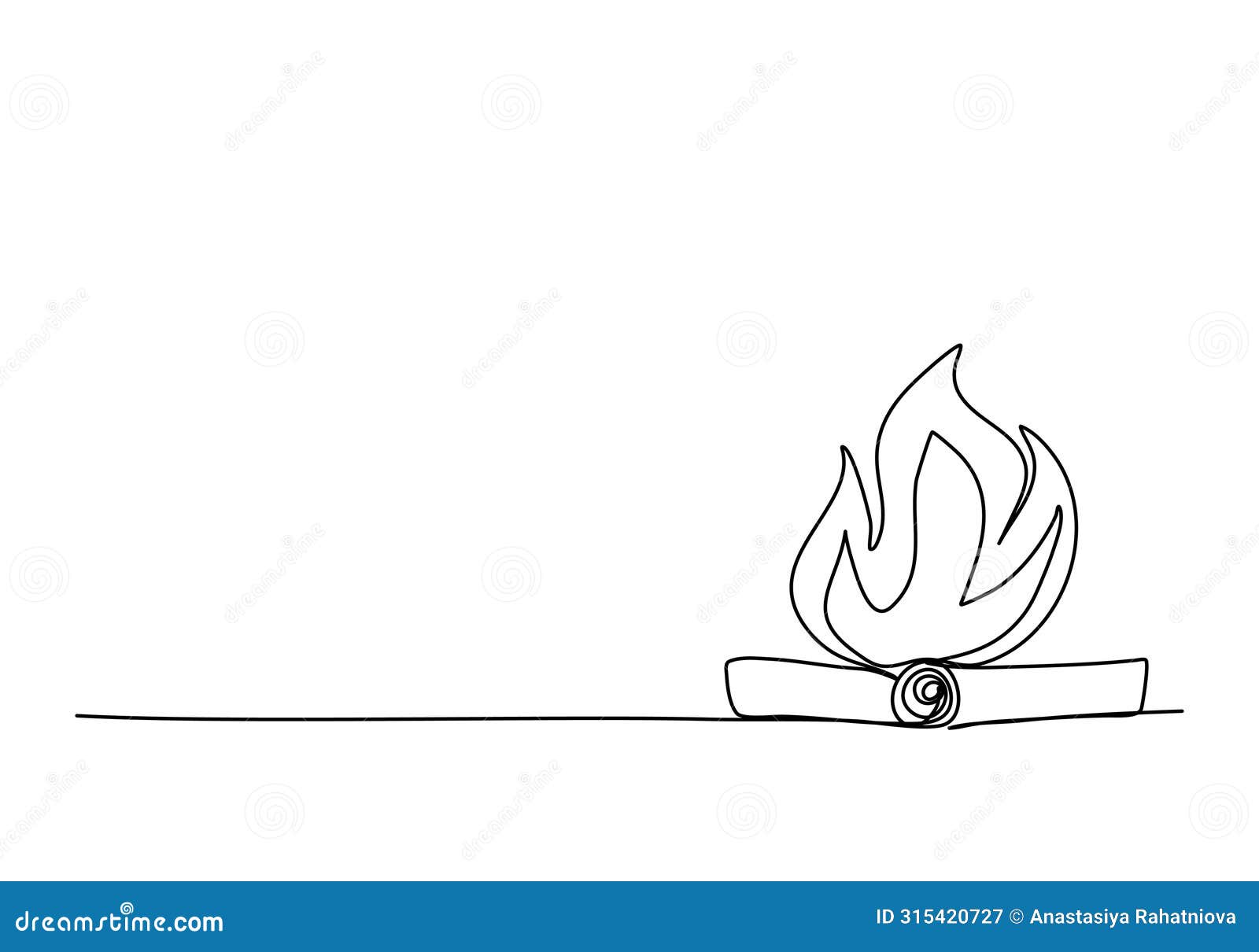 Campfire. One Line Drawing Vector Illustration Stock Vector ...