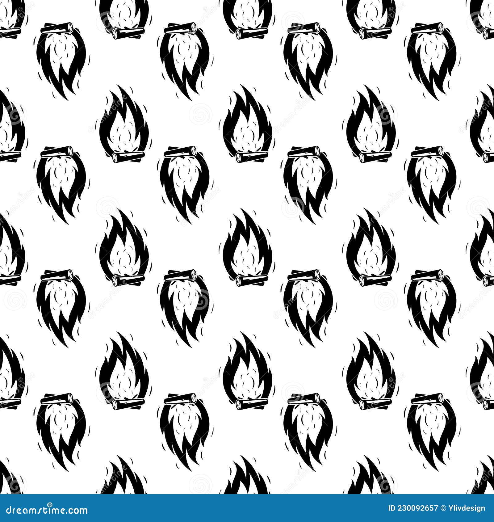 Campfire Pattern Seamless Vector Stock Vector - Illustration of ...