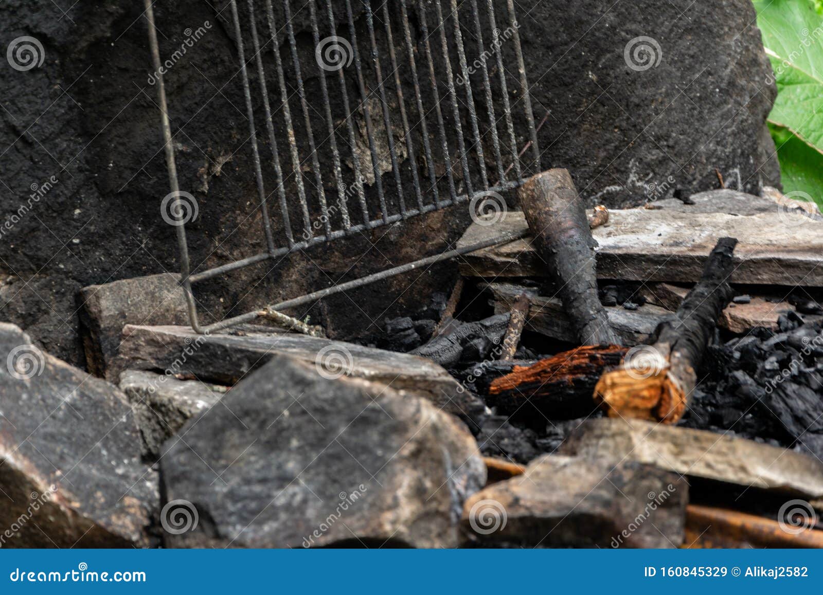 Campfire Place in the Woods Stock Image - Image of outdoors, backyard ...
