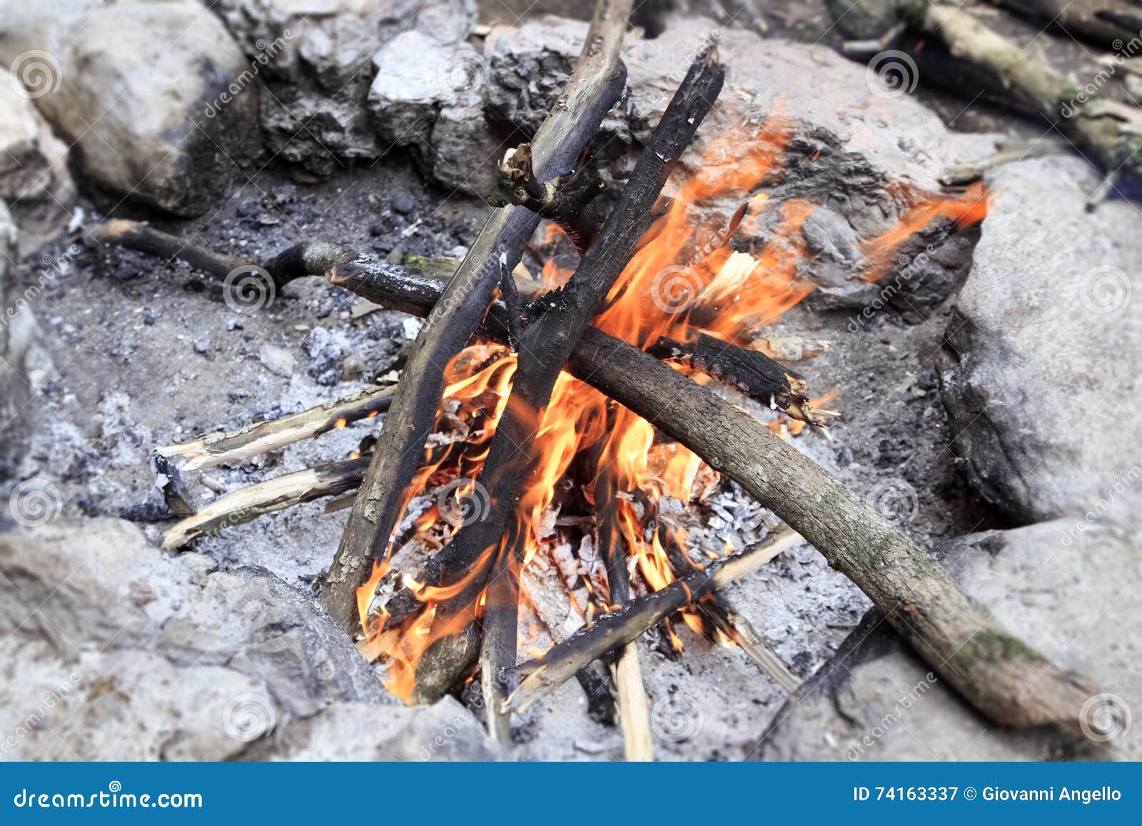 Campfire stock image. Image of comforting, sparks, orange - 74163337