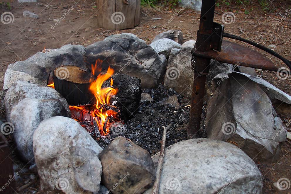 Campfire Ring stock photo. Image of leisure, flame, fiery - 6067006