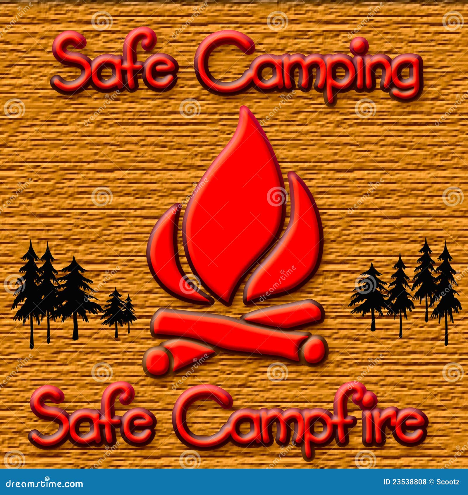 Campfire safety stock illustration. Illustration of sign - 23538808