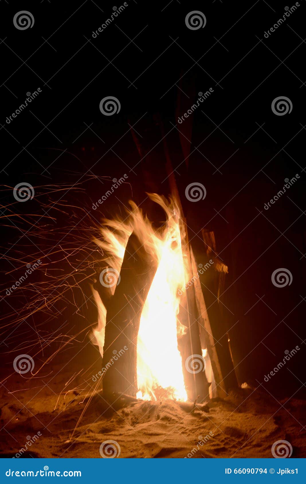 Campfire stock photo. Image of scene, beach, night, campfire - 66090794
