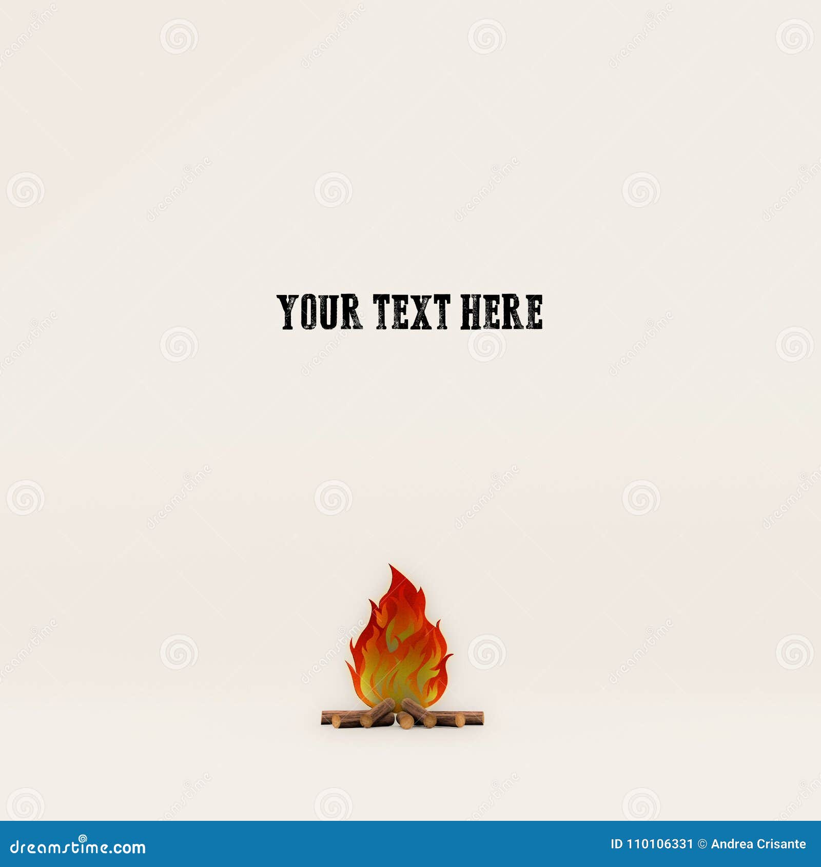 Campfire Sign Isolated on White Background Stock Illustration ...