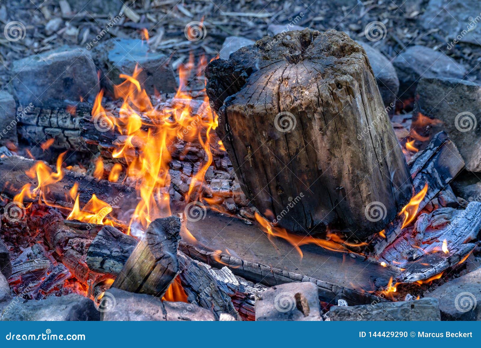 Campfire Site with Stone Border Stock Photo - Image of camping, outdoor ...
