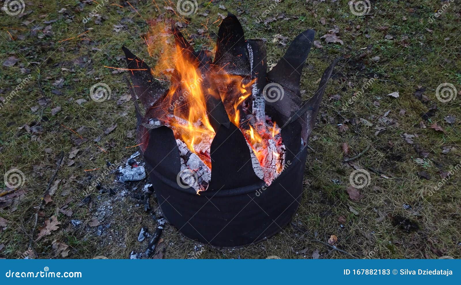 Campfire. stock image. Image of metal, container, campfire - 167882183