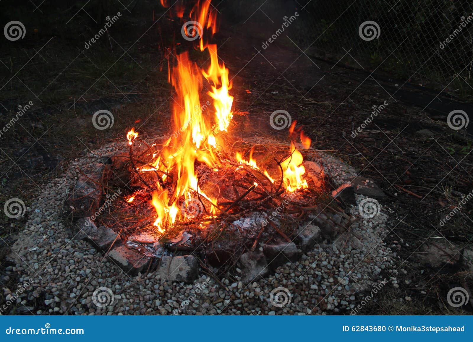 Campfire stock photo. Image of camping, holidays, night - 62843680
