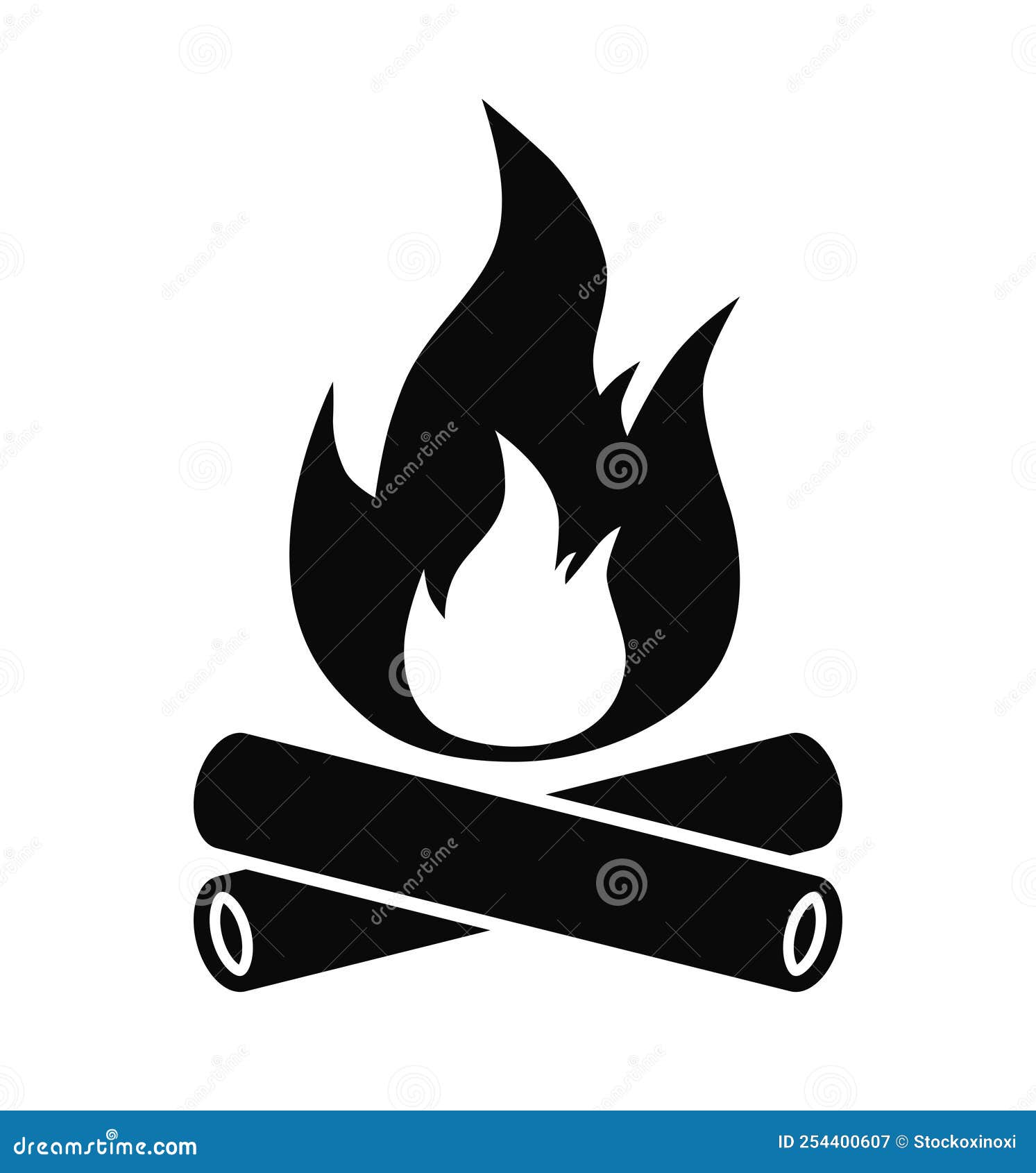 Campfire Symbol Bonfire Flame Vector Icon Stock Vector - Illustration ...