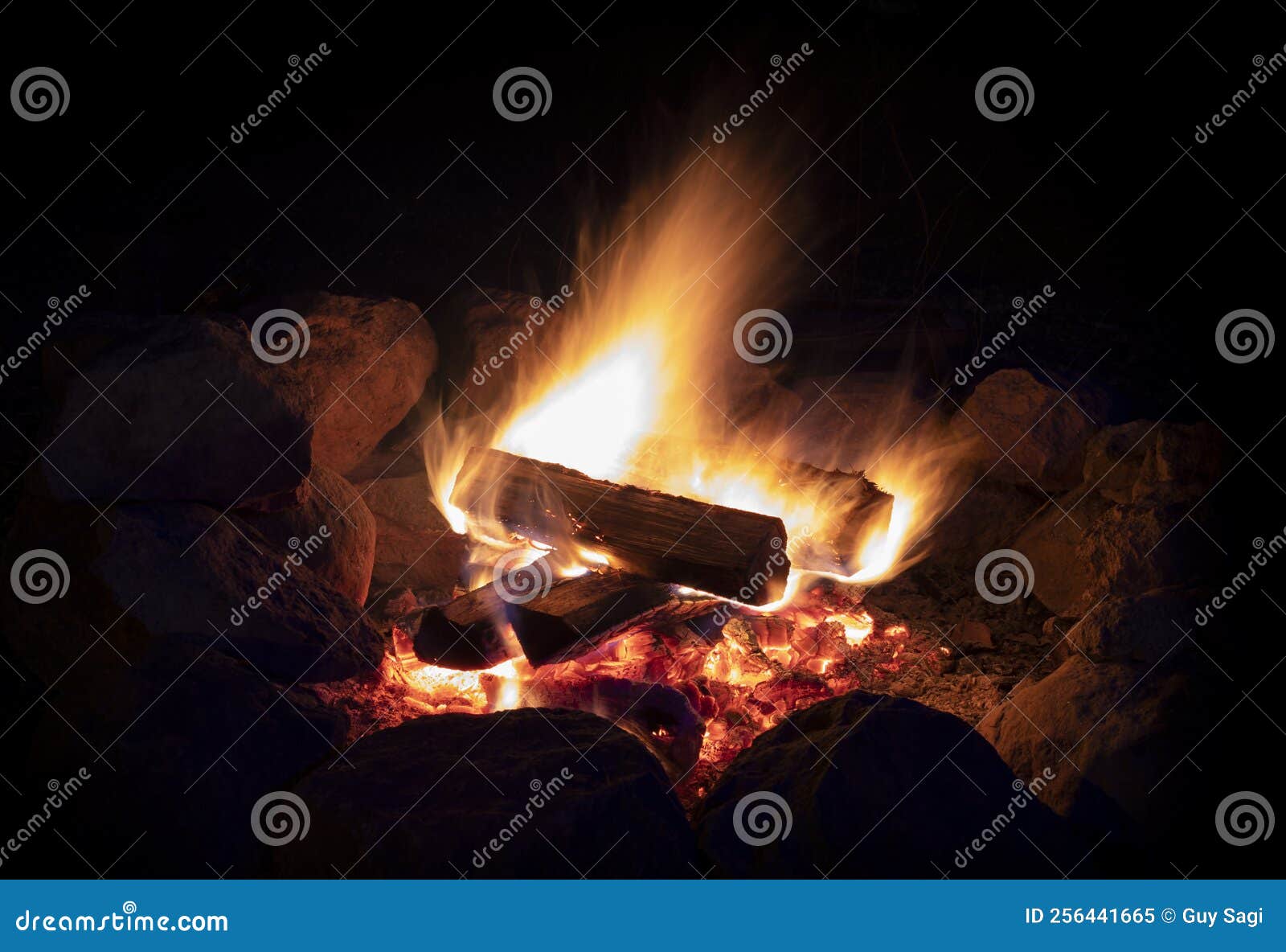 Campfire Throwing a Lot of Heat Stock Image - Image of yellow ...