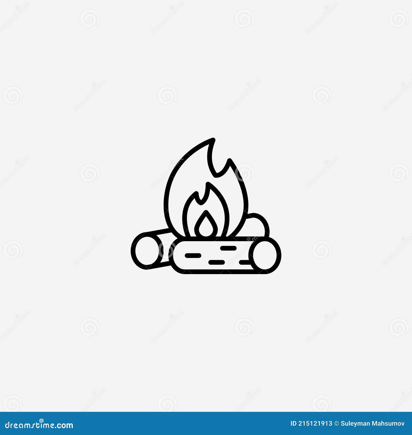 Campfire Vector Icon Sign Symbol Stock Vector - Illustration of bonfire ...
