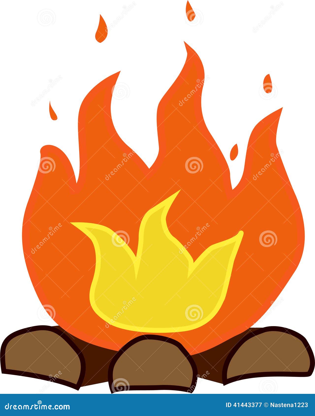Campfire Vector Illustration Isolated On White Background Stock Vector ...