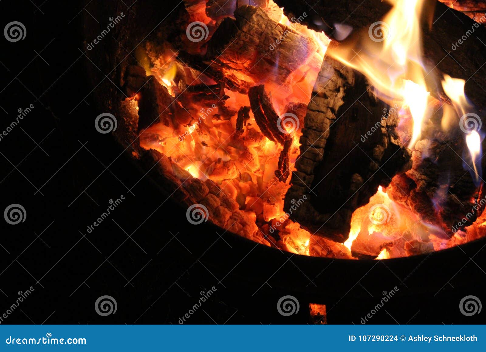 Wood on fire and in embers stock photo. Image of wood - 107290224