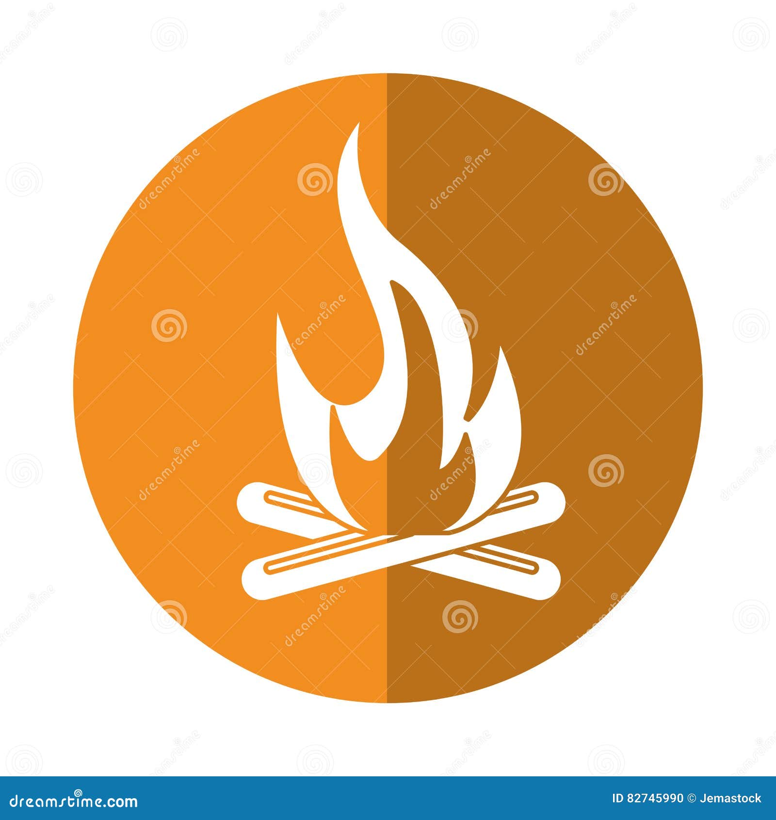 Campfire Woods Camping Smock Shadow Stock Vector - Illustration of ...