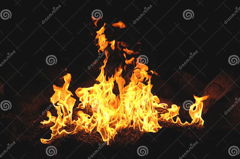Campfire Wth Billowing Flames Stock Photo - Image of heat, peaceful: 866998