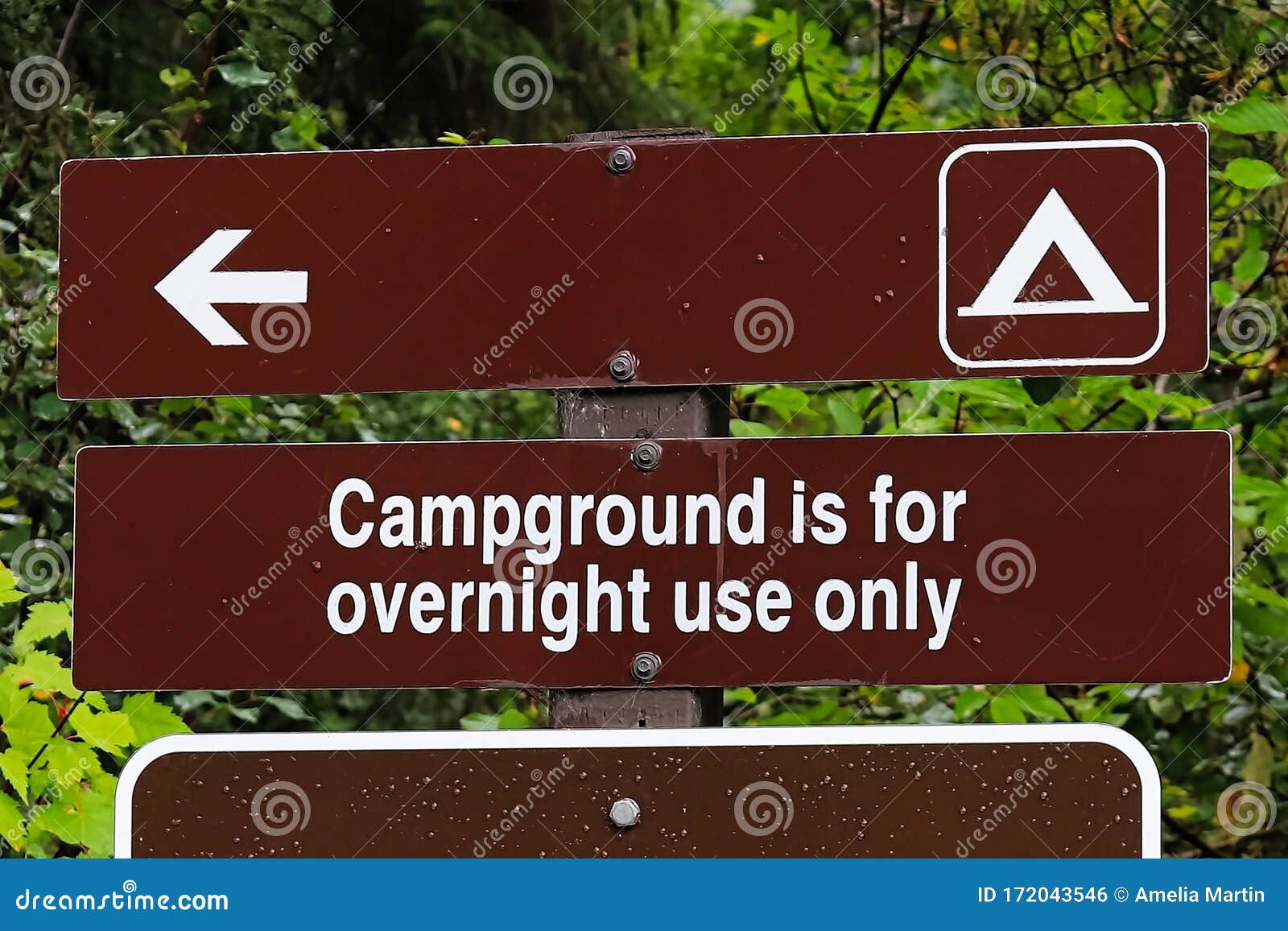 A Campground is for Overnight Use only Sign Stock Photo - Image of ...