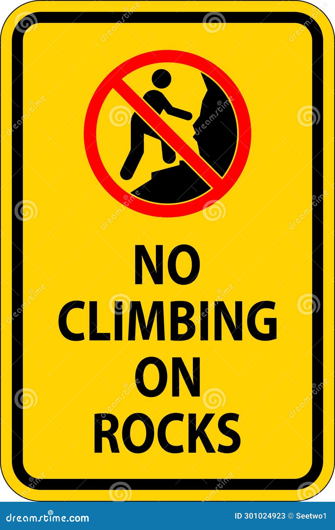 Climbing Prohibited Sign Ensure Safety By Restricting Climbing Cartoon ...