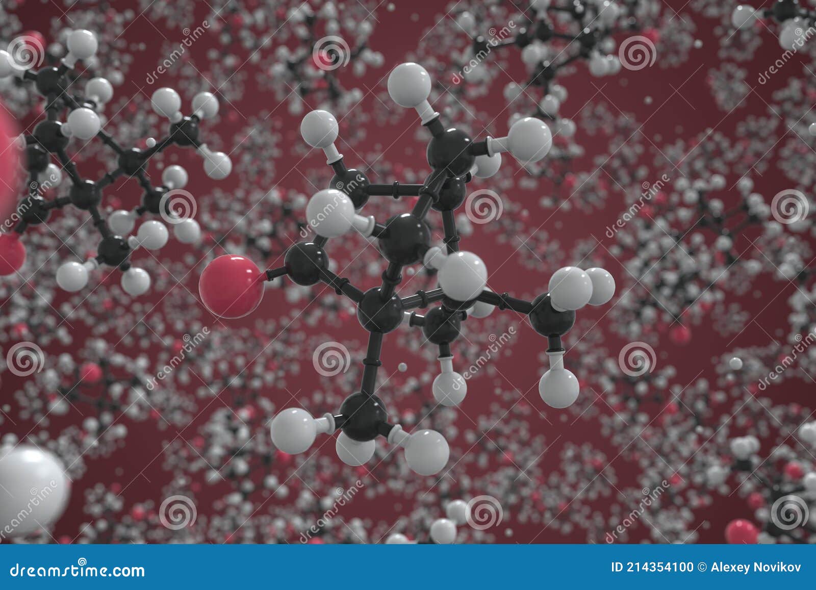 Camphor Molecule. Ball-and-stick Molecular Model. Chemistry Related 3d ...