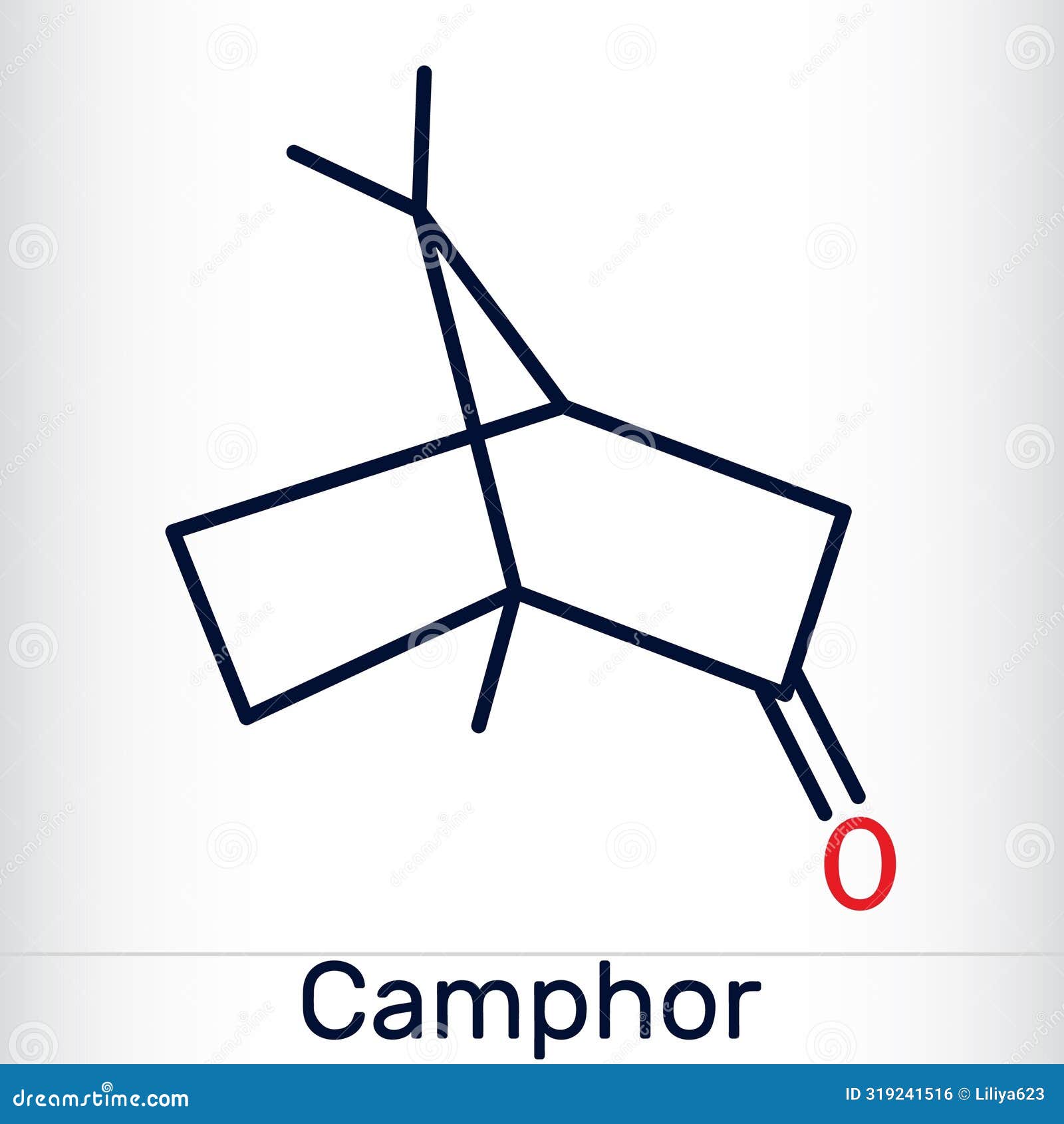 Camphor Molecule. It Is Terpenoid And A Cyclic Ketone. Structural ...