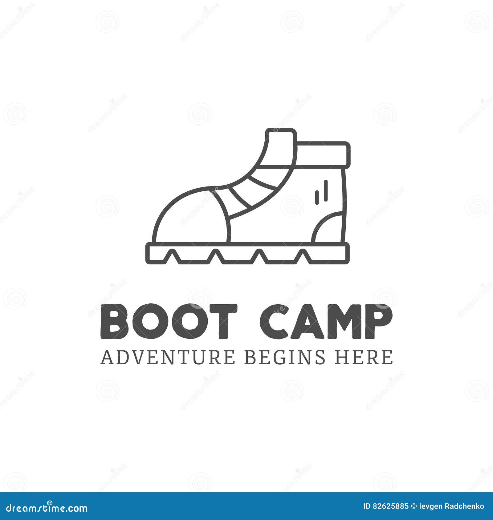 Camping Adventure Logo Design with Boot and Typography Elements. Text ...