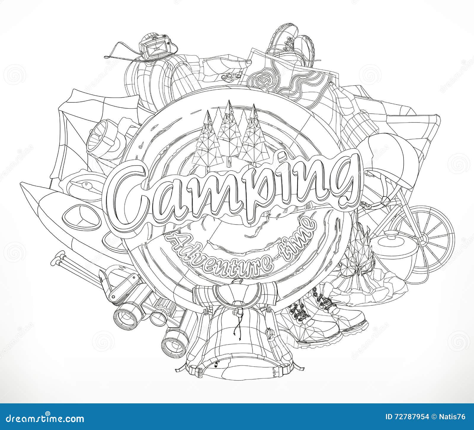 Adventure Time, Poster Template In Heart Shape Frames. Road Trip Around ...