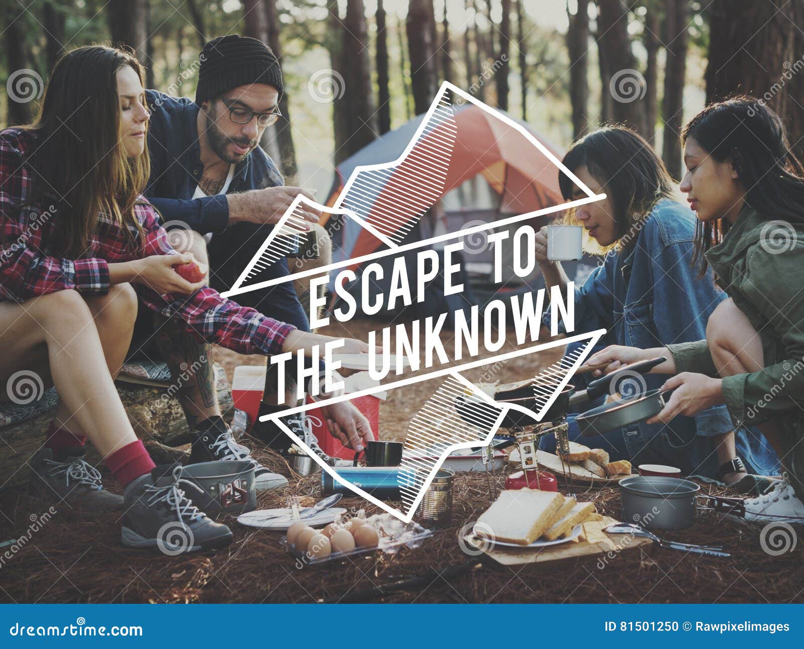 Camping Adventure Trekking Nature Relaxation Concept Stock Photo ...