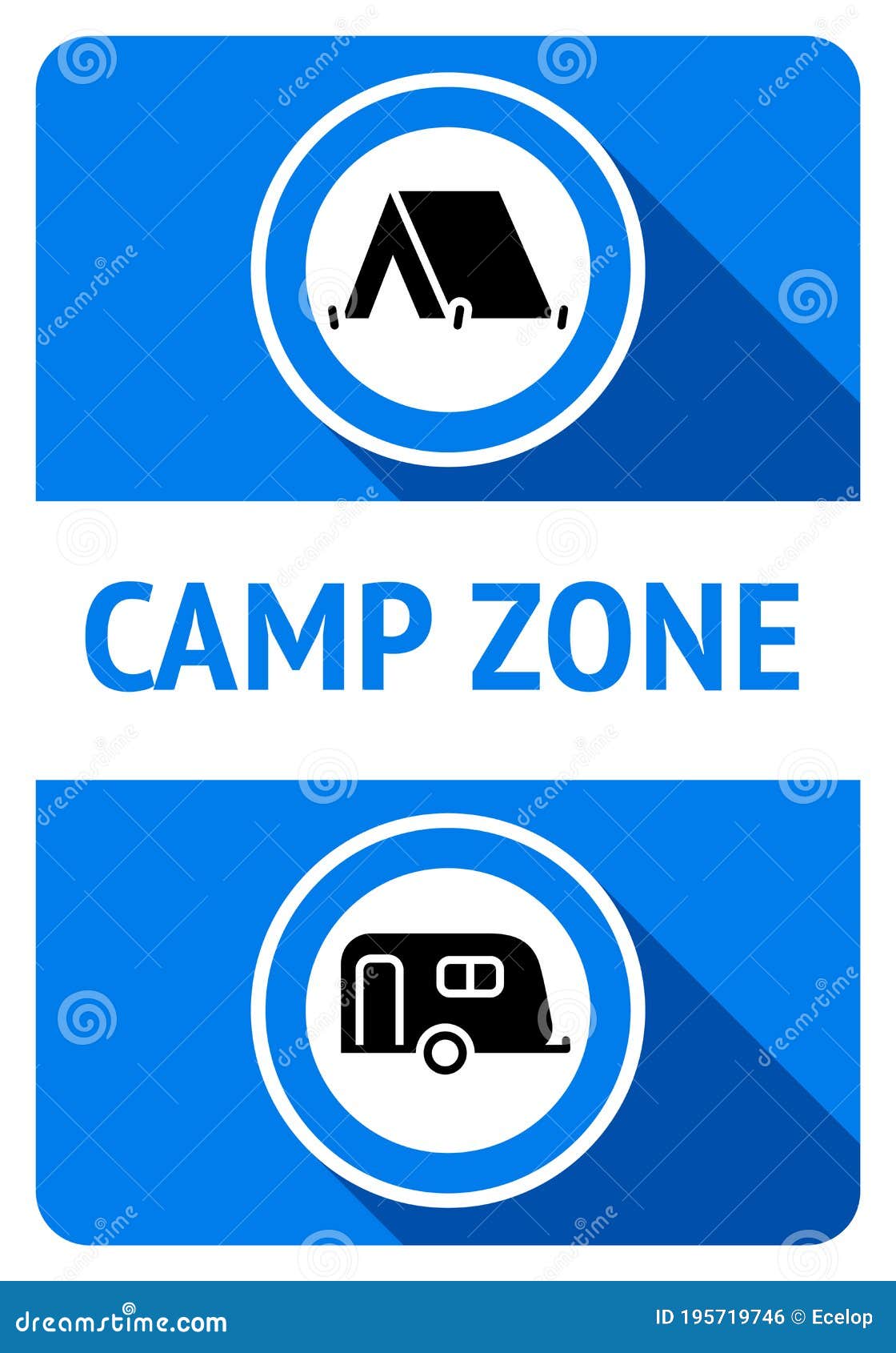 Camping Allowed Sign, Modern Label, Ready To Print Stock Vector ...