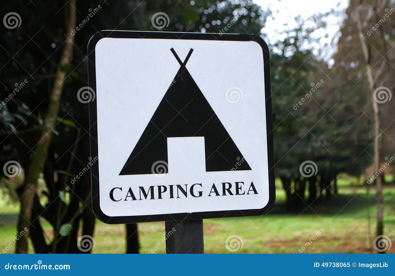Camping Area Sign stock image. Image of garden, billboard - 49738065