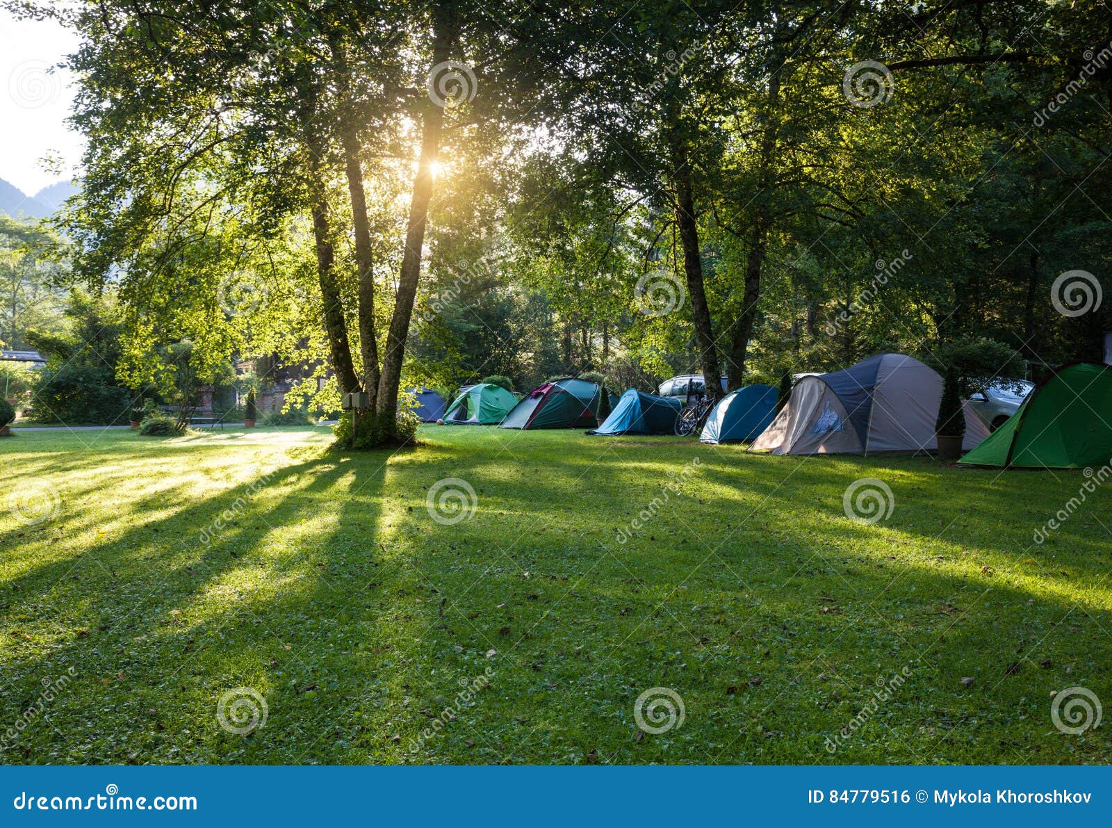Camping Area With Tents Stock Photography | CartoonDealer.com #84778742