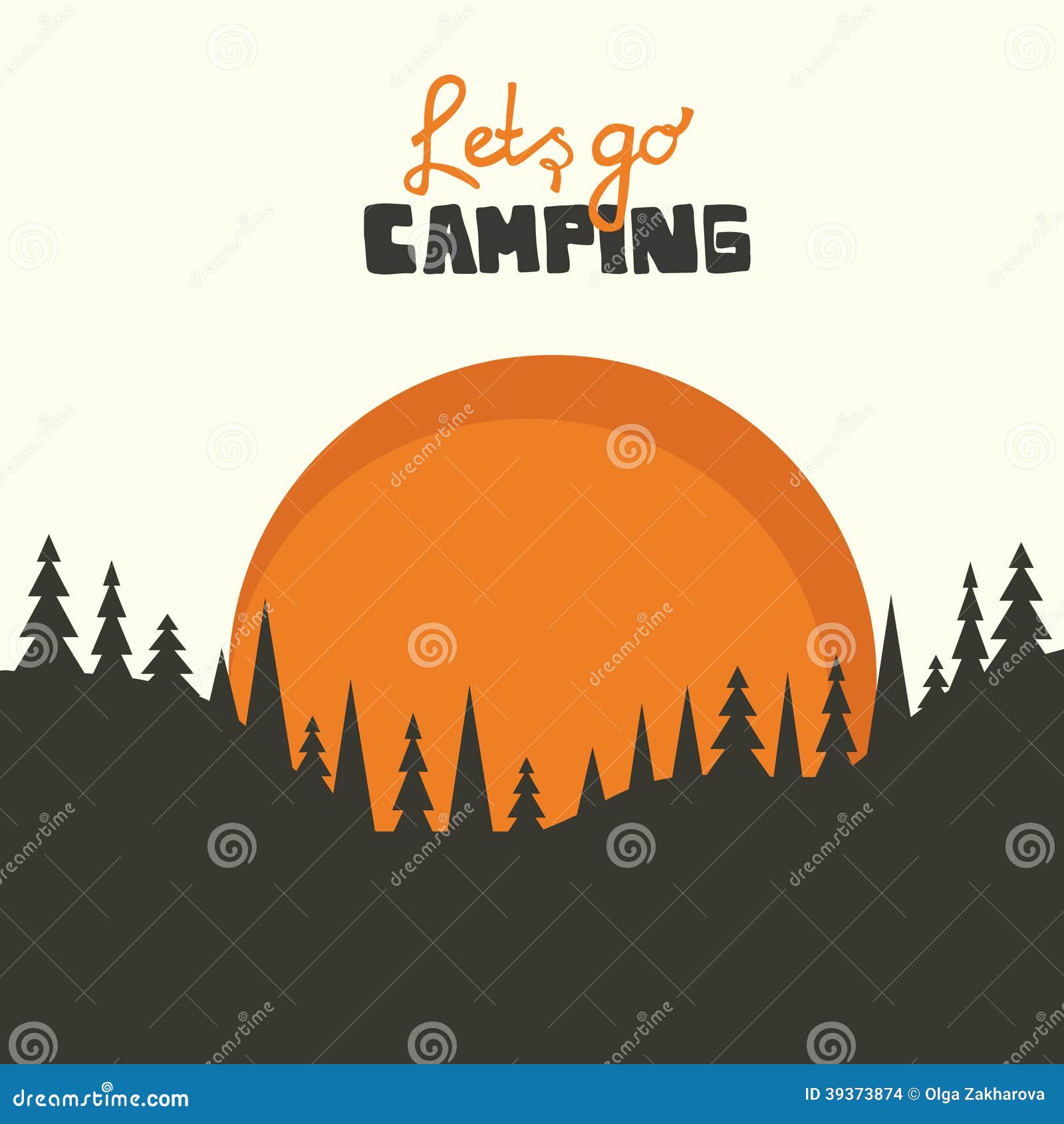 Camping background stock vector. Illustration of clipart - 39373874