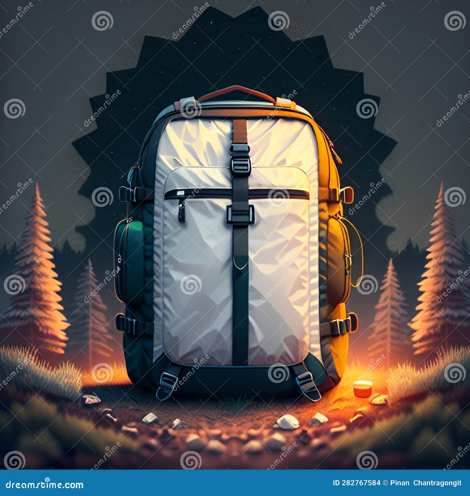 Camping backpack stock vector. Illustration of hiking - 282767584