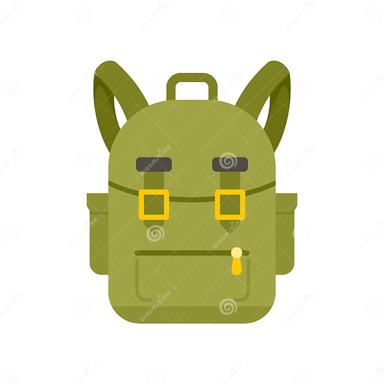 Camping Backpack Icon Flat Isolated Vector Stock Vector - Illustration ...