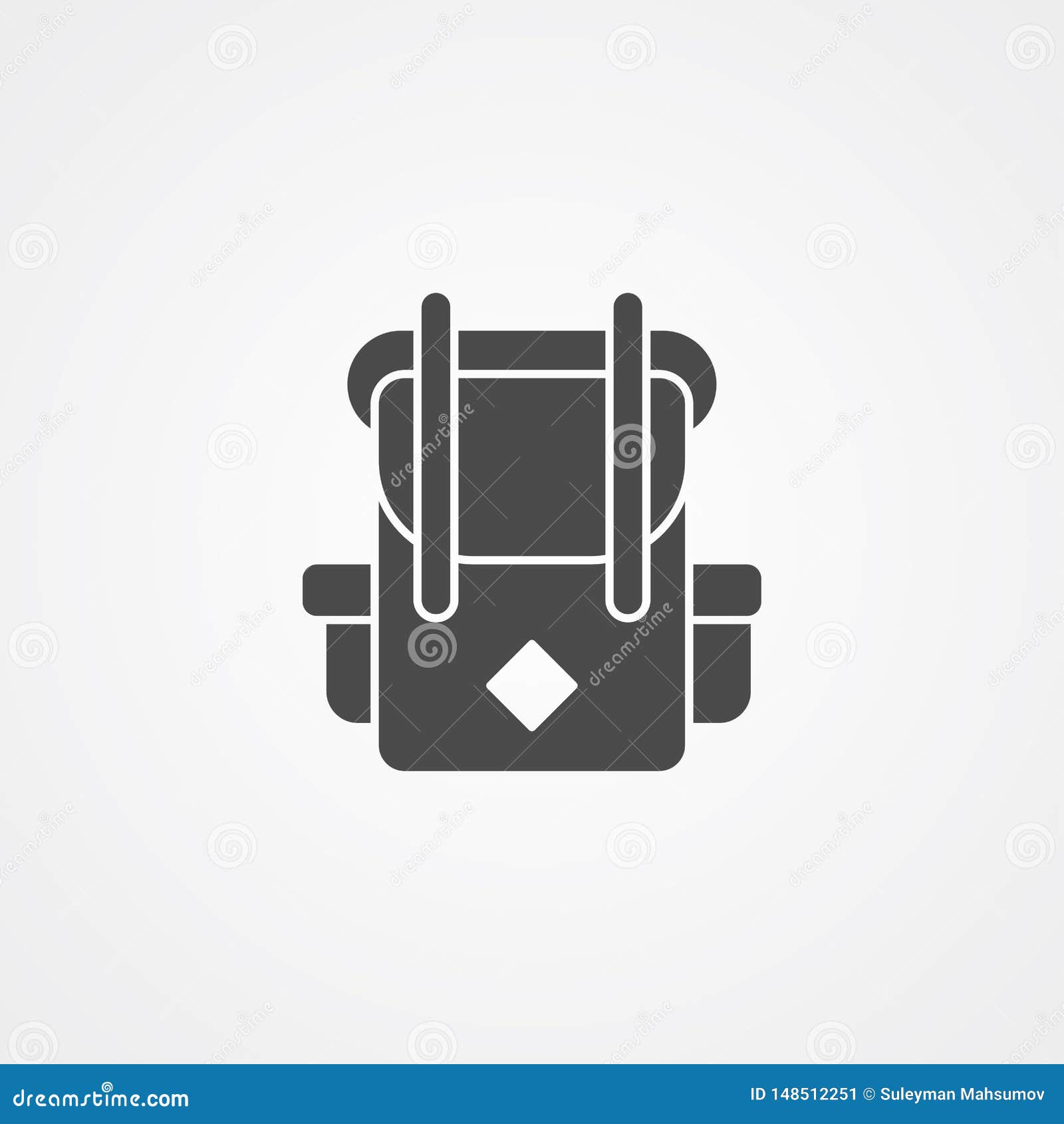 Camping Backpack Vector Icon Sign Symbol Stock Illustration ...