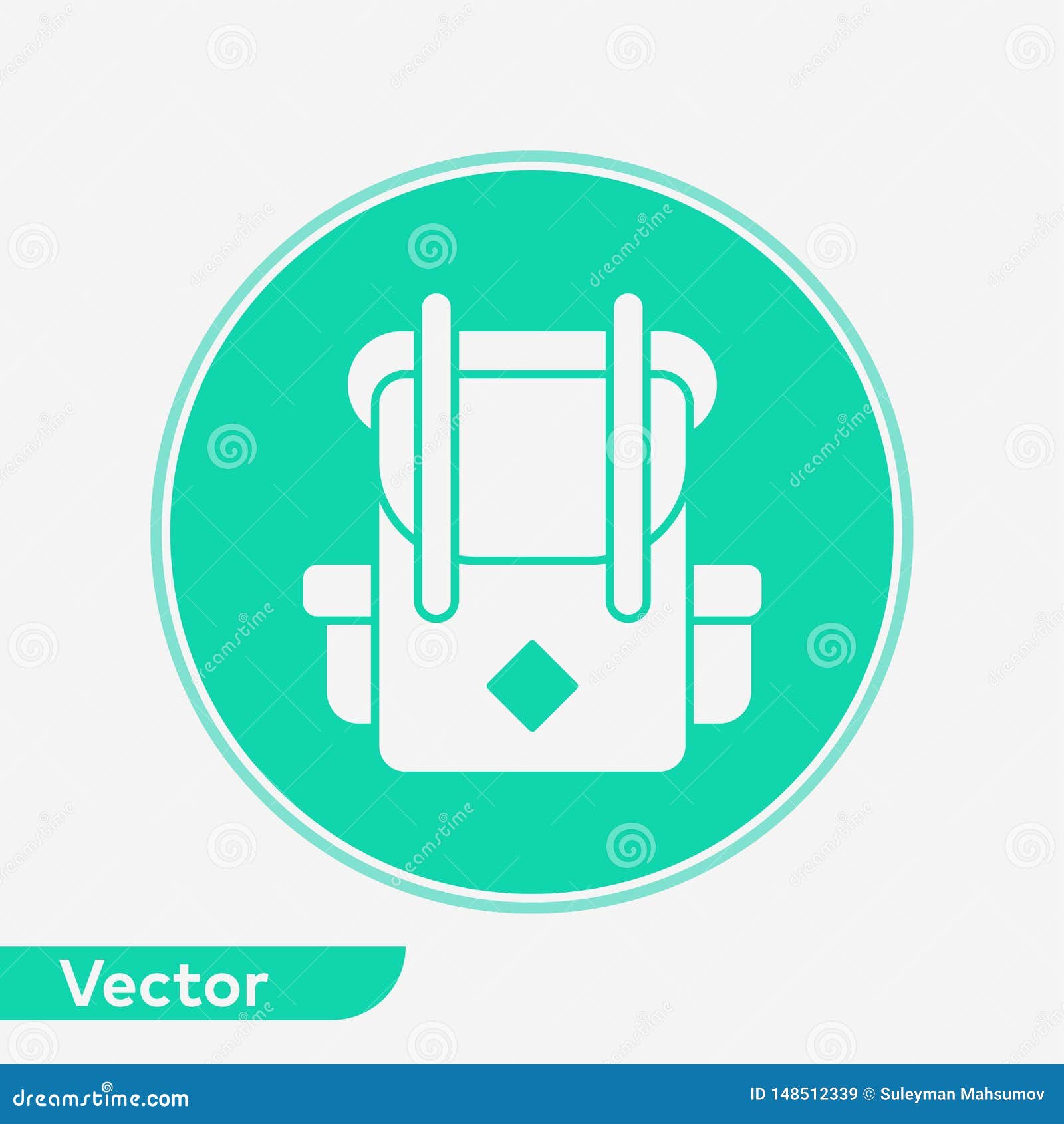 Camping Backpack Vector Icon Sign Symbol Stock Illustration ...
