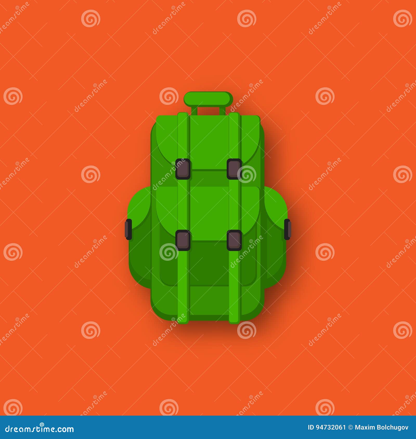 Camping Backpack. Vector Illustration, Flat, Cartoon Style Stock Vector ...