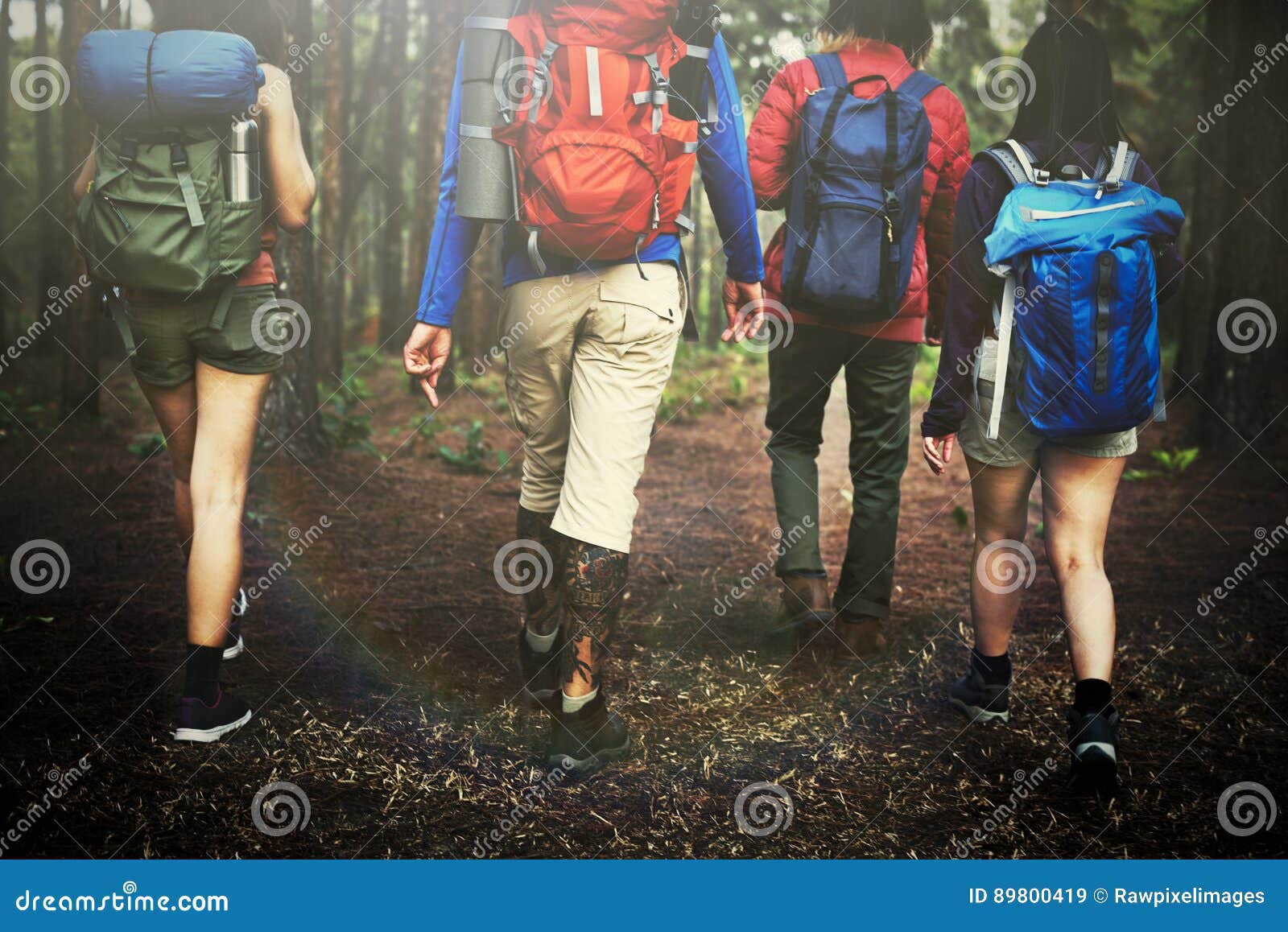 Camping Backpacker Walking Friendship Togetherness Concept Stock Image ...