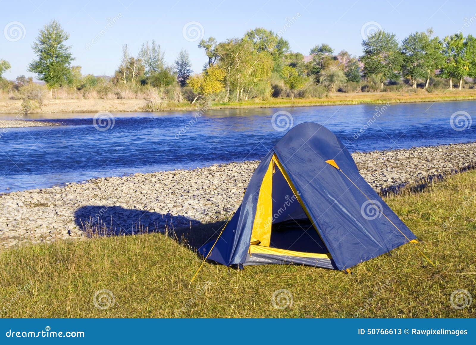 Camping by the Beautiful River Summer Concept Stock Image - Image of ...